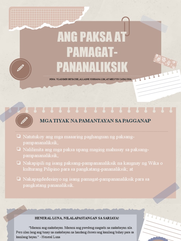 Ang Paksa at Pamagat Pananaliksik | PDF