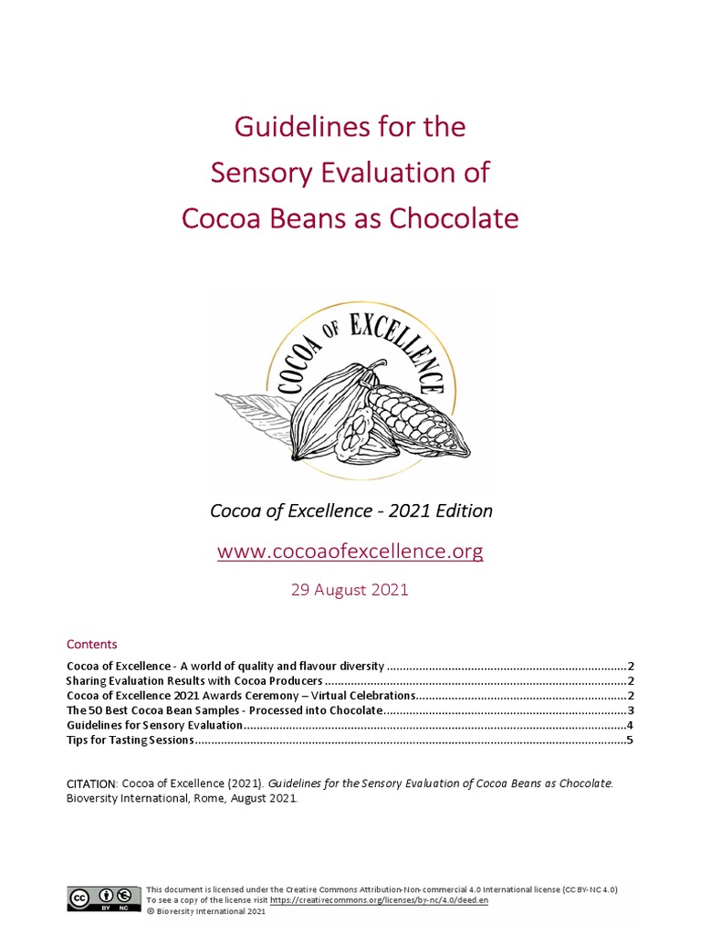 CoEx 2021 Chocolate Evaluation Guidelines 29aug21 | PDF | Cocoa Bean ...