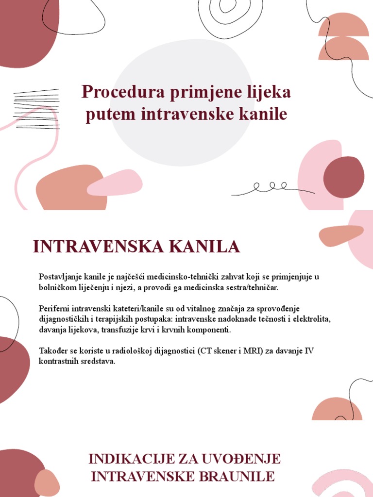Primjena Lijeka Kroz Intravensku Kanilu | PDF
