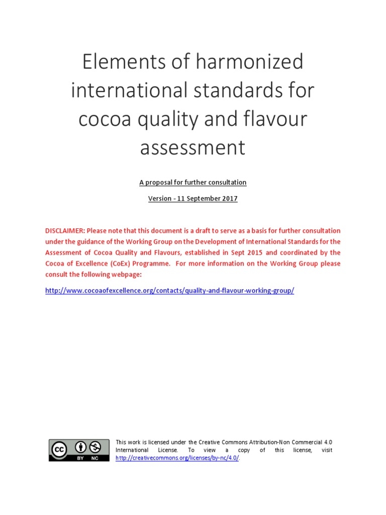 WG Quality Flavour Standards ENGLISH 11set2017 | PDF | Chocolate | Cocoa Bean