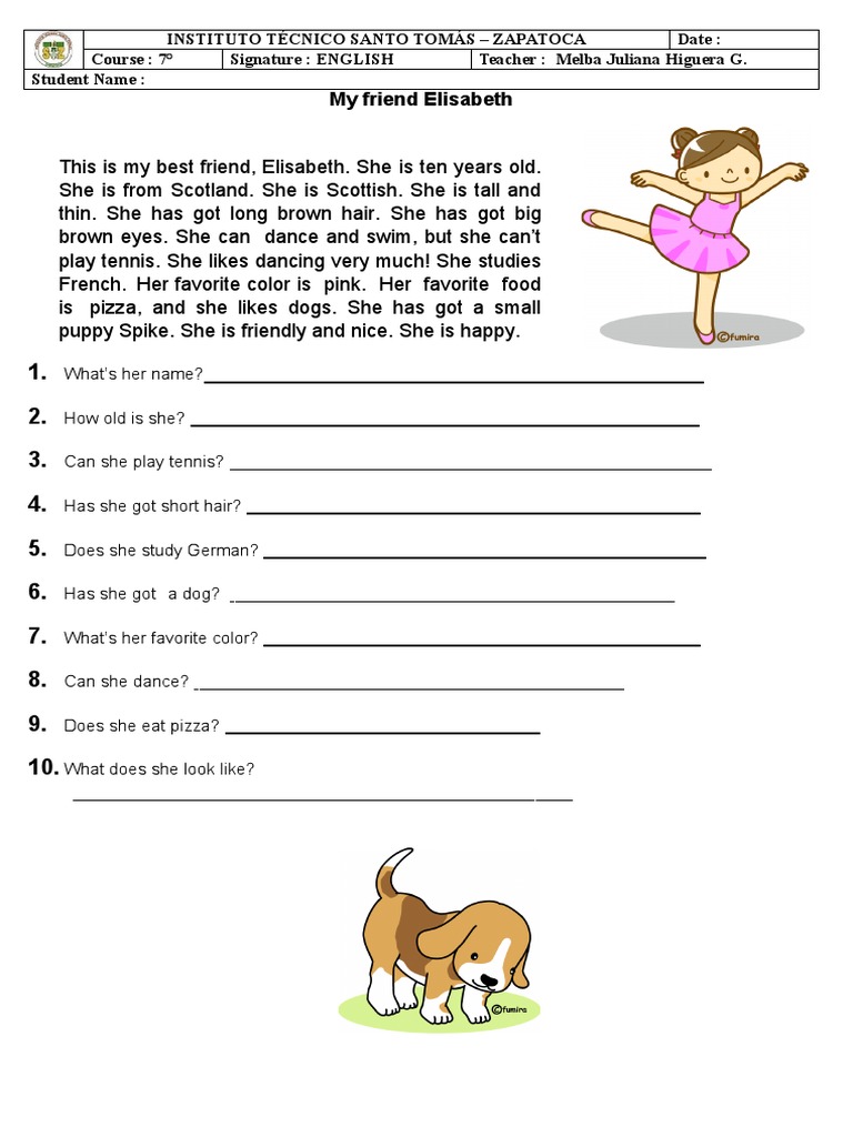 READING DESCRIPTION 7° | PDF