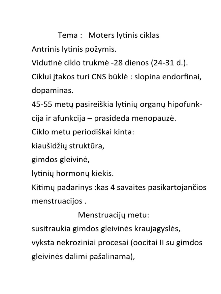 Moters lytinis ciklas | PDF