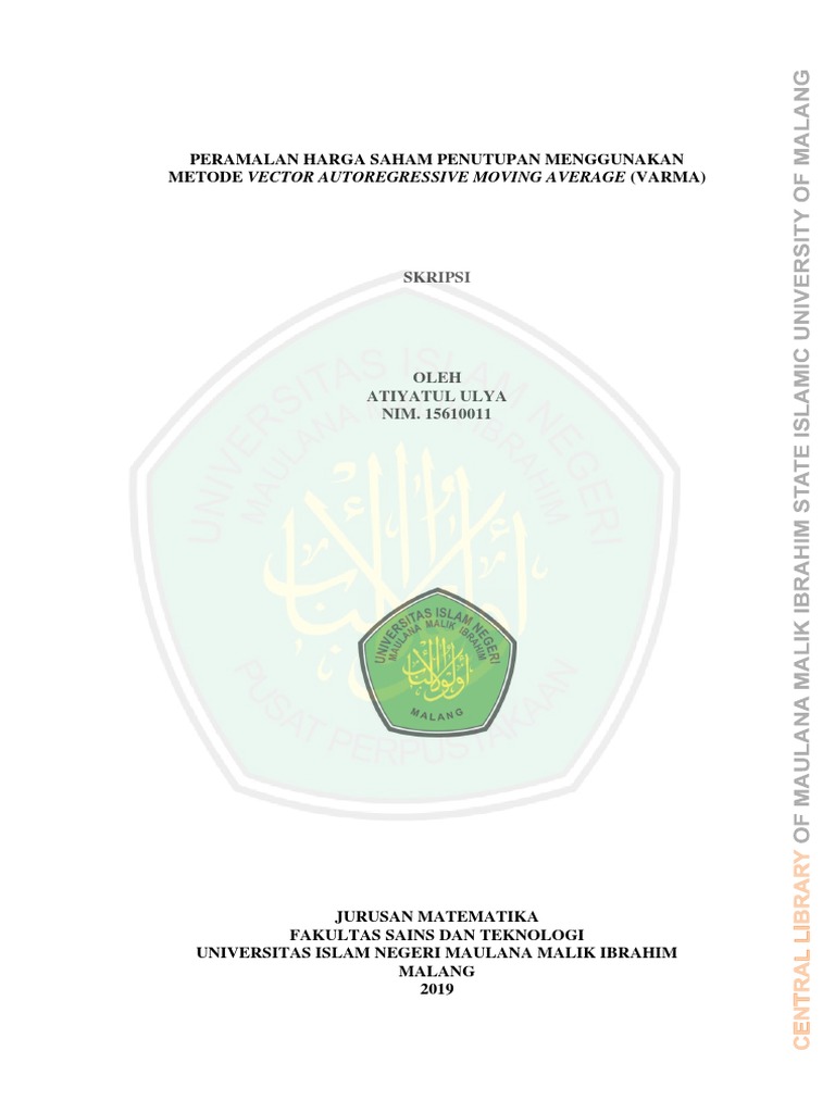 Peramalan Harga Saham Penutupan Menggunakan Metode Vector ...