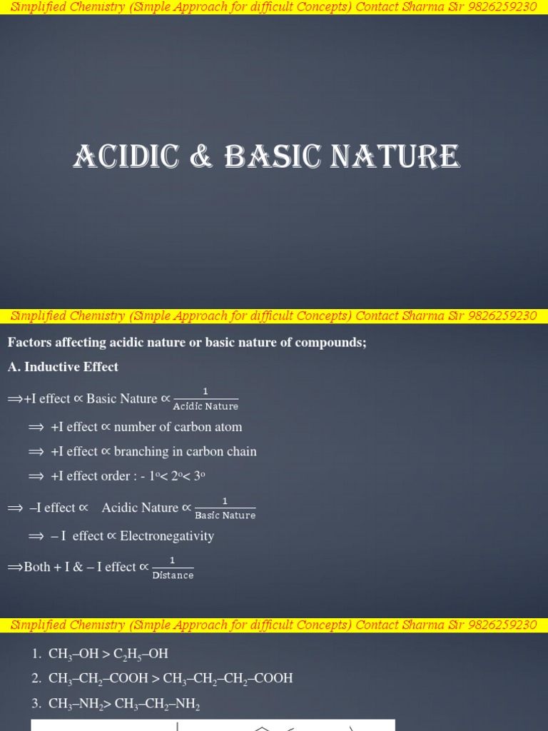 Acidic & Basic Nature | PDF | Amine | Molecules