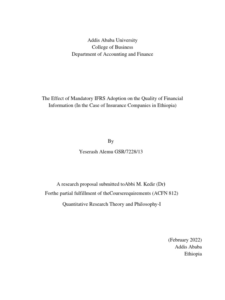 Quantitative Research Proposal Yeserash | PDF | International Financial ...