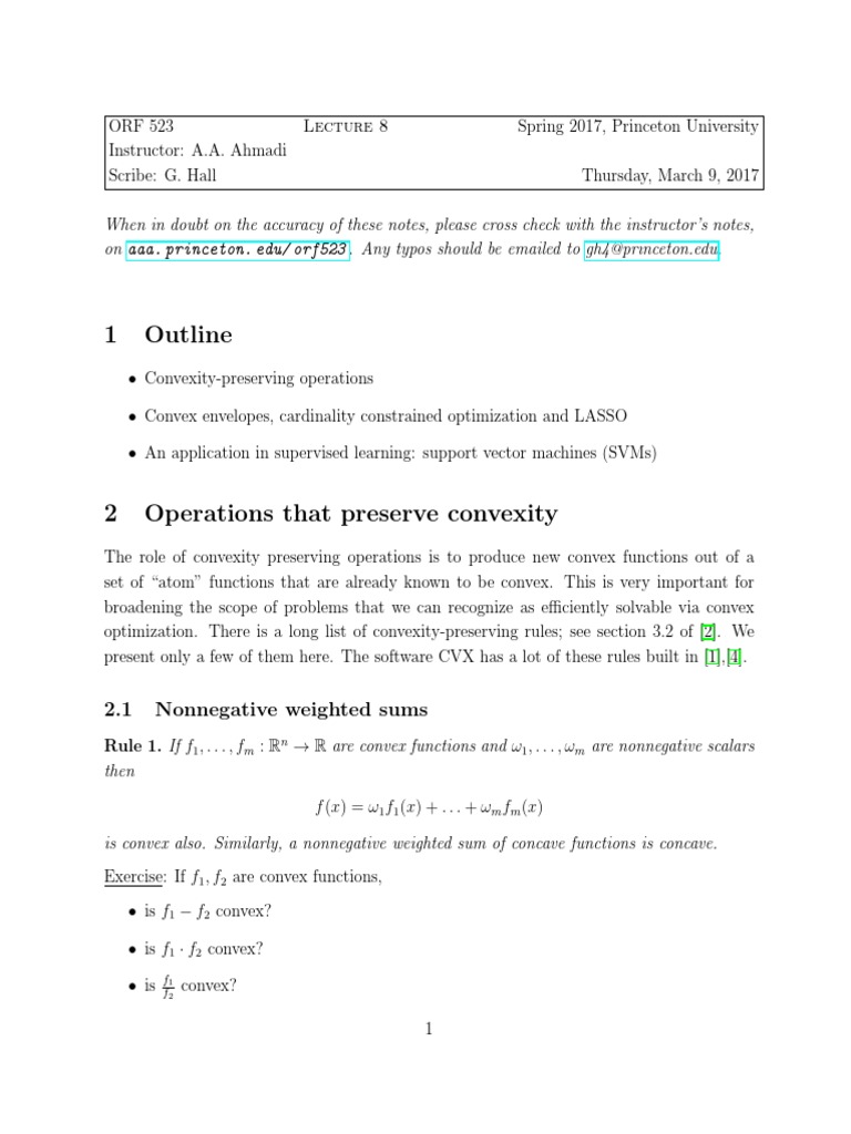 Convex Functions Pdf Support Vector Machine Statistical Classification