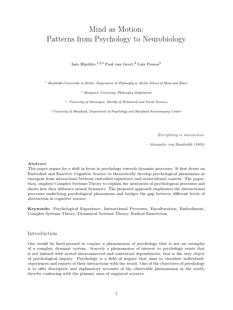 Radical Enactivism in Psychology | PDF | Embodied Cognition | Psychology