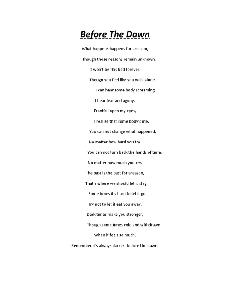 Before The Dawn | PDF