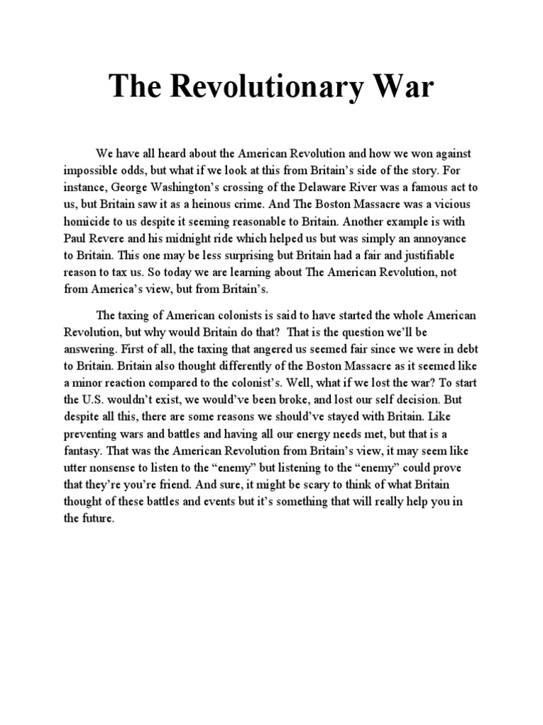 The Revolutionary War | PDF