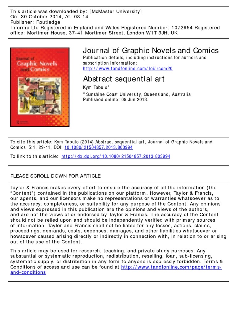 Tabulo, K. (2013) - Abstract Sequential Art. Journal of Graphic Novels and Comics, 5 | Download ...