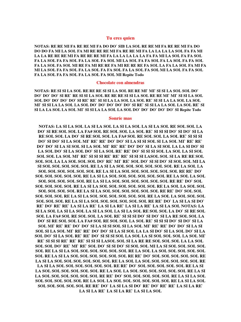 Tu Eres Quien | Descargar gratis PDF | Composiciones Musicales | Teoría musical