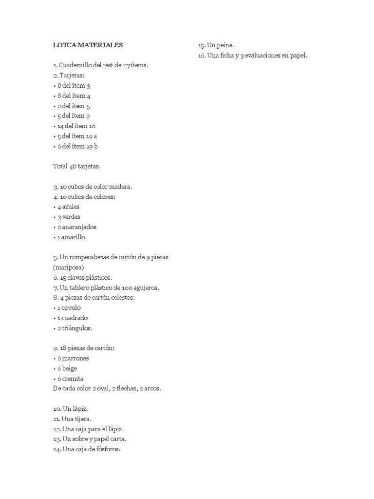 LOTCA | PDF | Dibujo