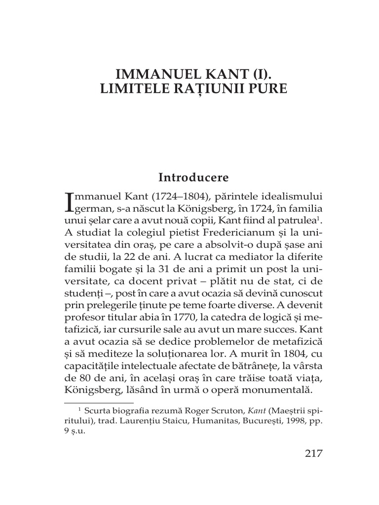 Curs 12-13. Kant | PDF