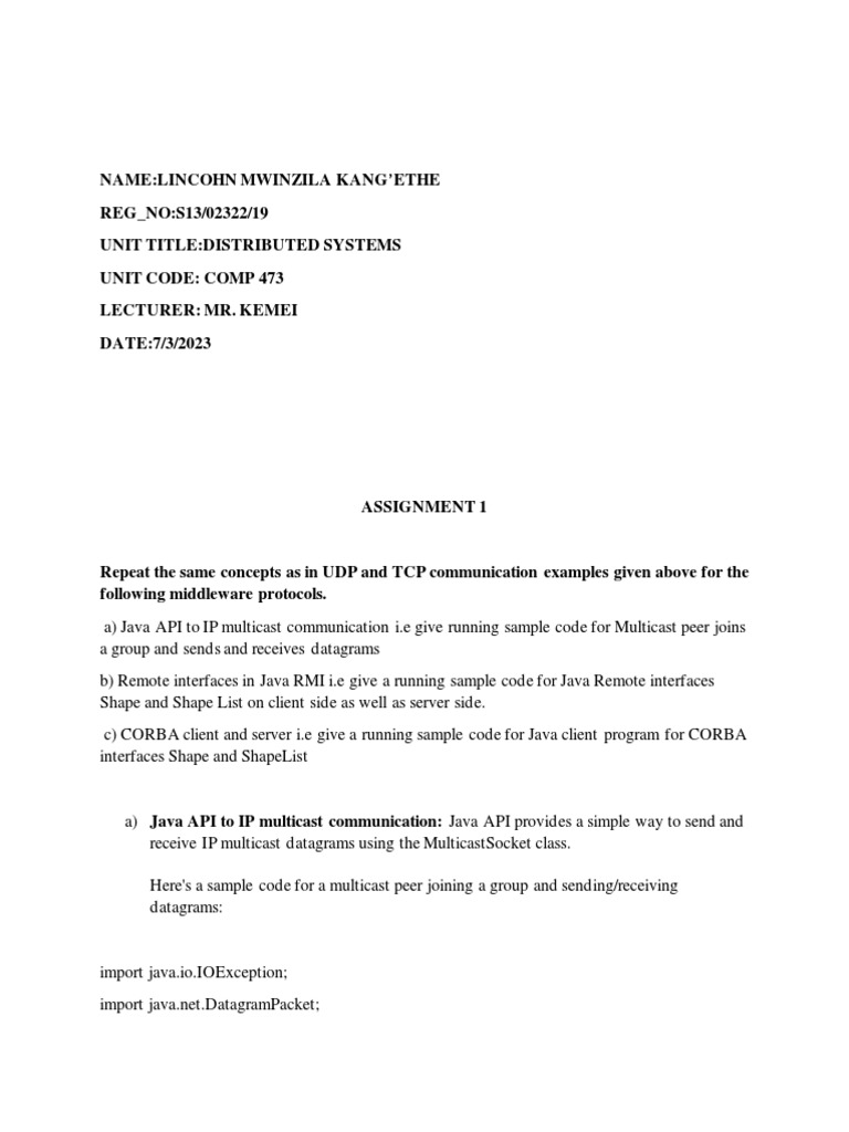 Comp 473 Assignment 1 and 2 | PDF | Cloud Computing | Scalability