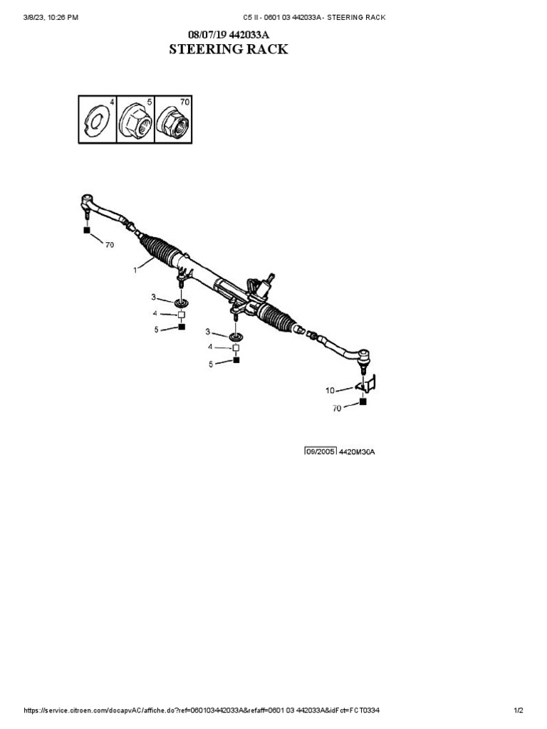 C5 Ii - 0601 03 442033a - Steering Rack | PDF