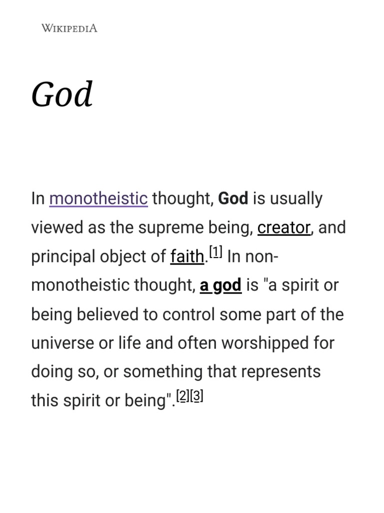 God - Wikipedia | PDF | God | Existence Of God