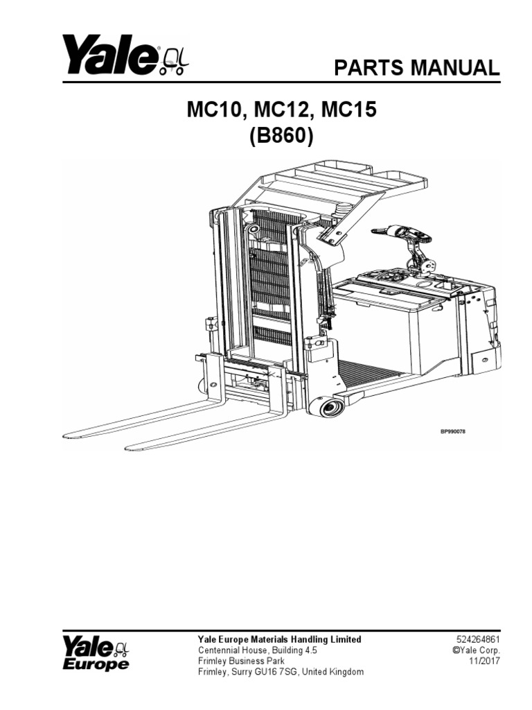 MC10, MC12, MC15 (B860) Parts Manual: Yale Europe Materials Handling ...