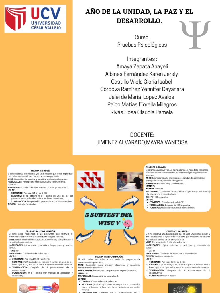 5 Subtest Del Wisc V | PDF | Aprendizaje | Procesos mentales