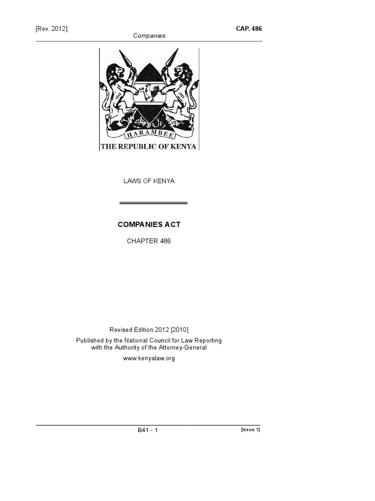 CompaniesAct (Cap486) | PDF | Liquidation | Business