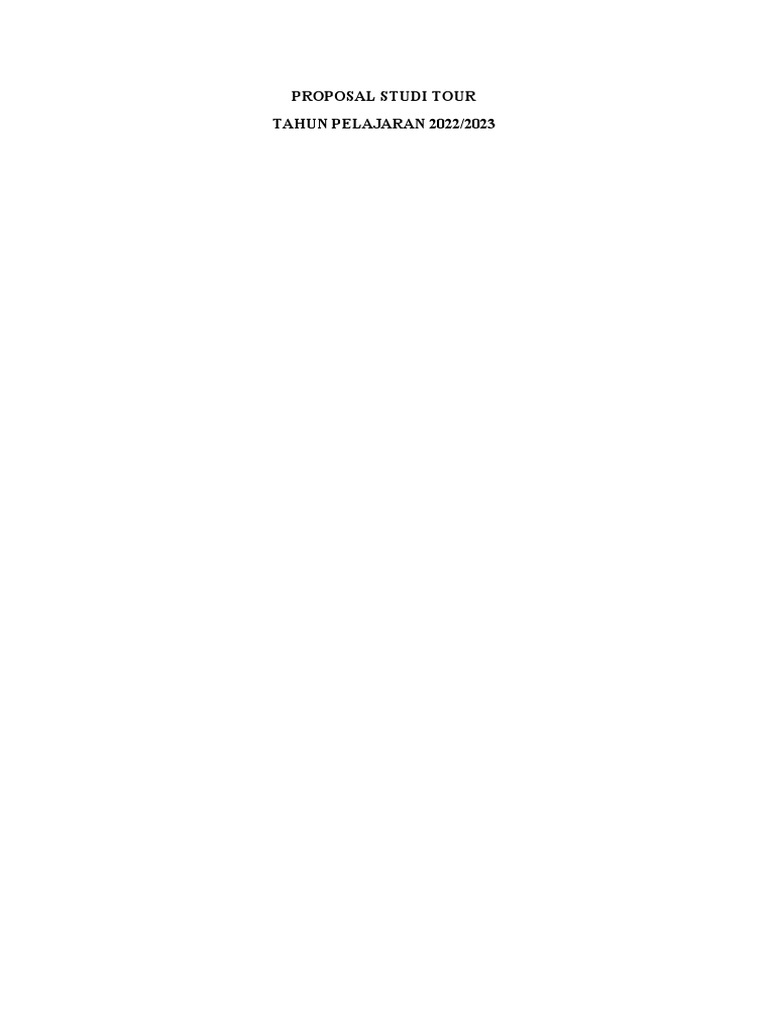 Proposal Study Tour | PDF