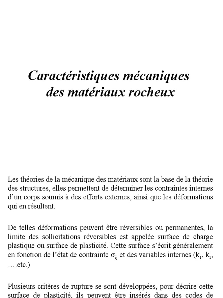 Meca Roche 3 | PDF | Déformation plastique | Physique mathématique