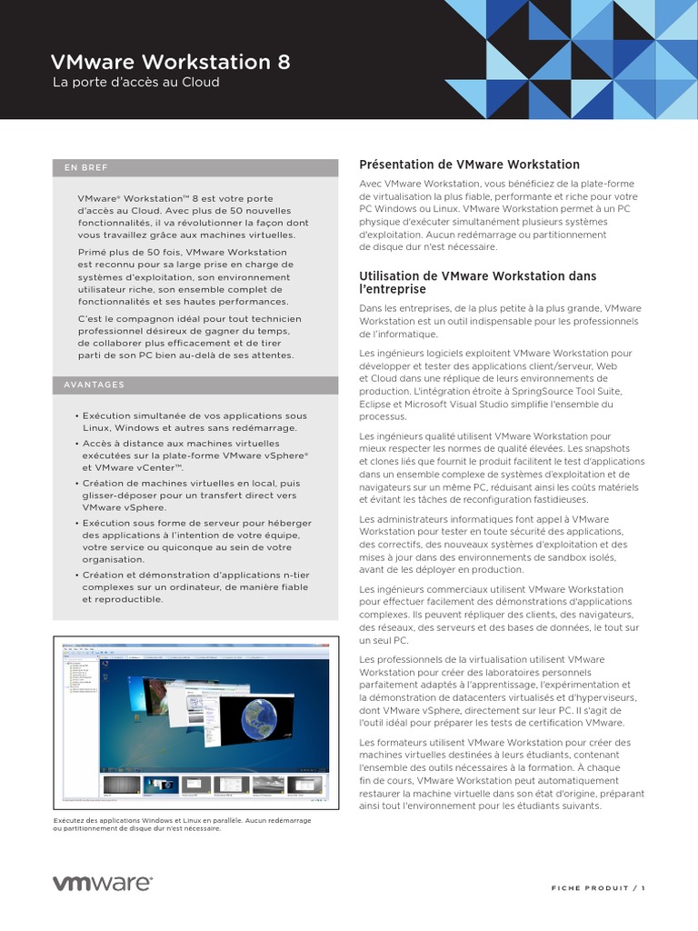 VMware Workstation Datasheet | PDF | VMware | Machine virtuelle VMware Workstation Datasheet | PDF | VMware | Machine virtuelle