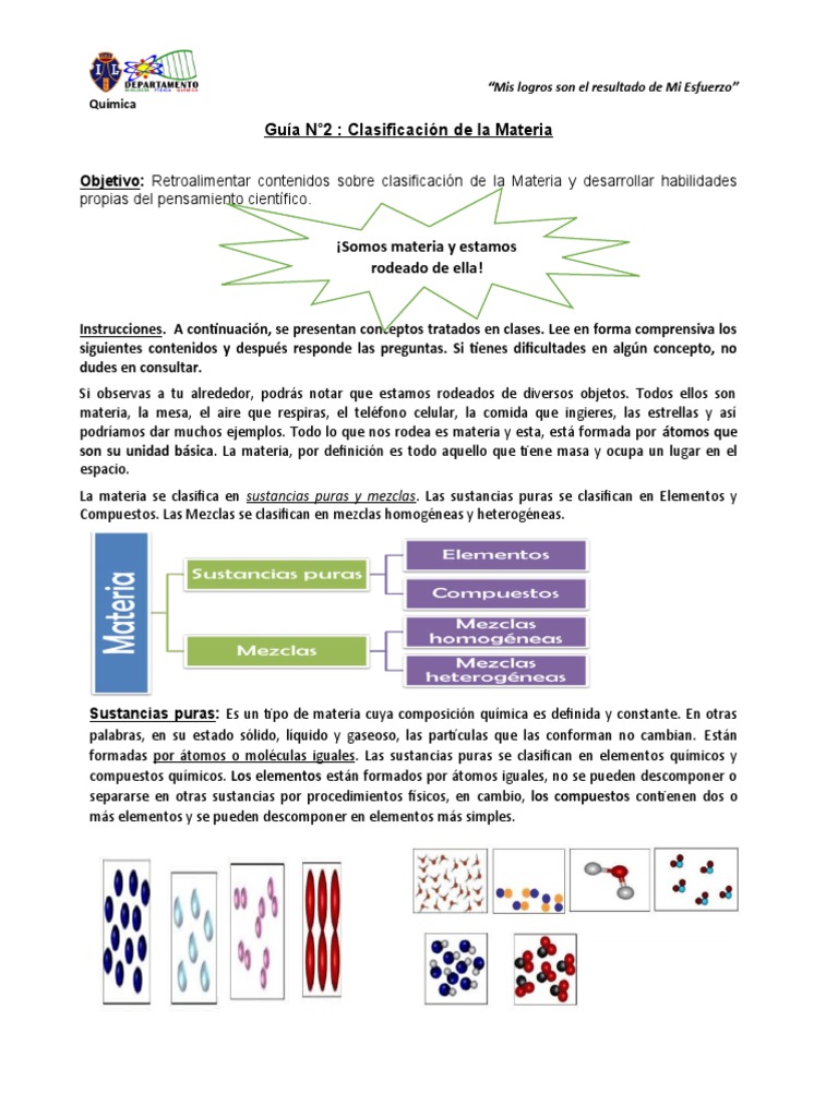 Guia Clasificacion de La Materia | PDF | Mezcla | Importar