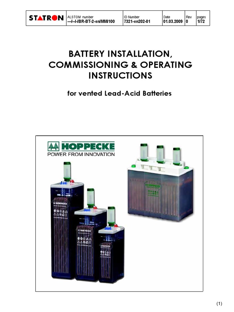 Battery Installation, Commissioning & Operating Instructions | PDF ...