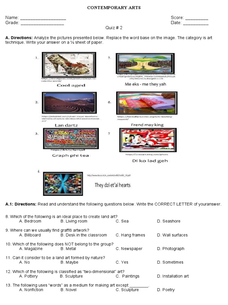 CPAR Quiz Q4 #2 | PDF | Paintings | Aesthetics