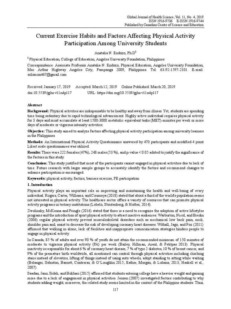 Factors Influencing Fitness in Students | PDF | Analysis Of Variance ...