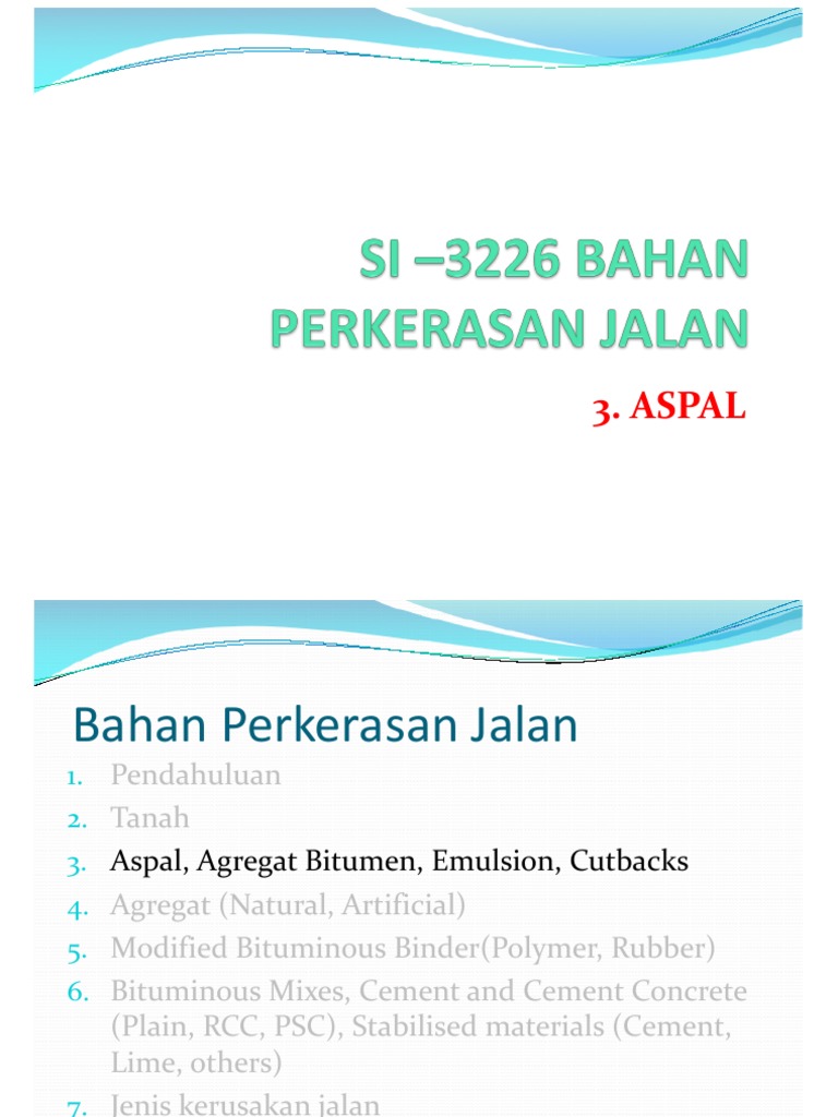 Sifat Dan Klasifikasi Aspal Pdf