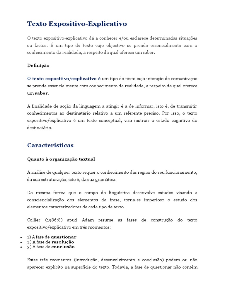 Texto Expositivo | PDF | Discurso | Conhecimento