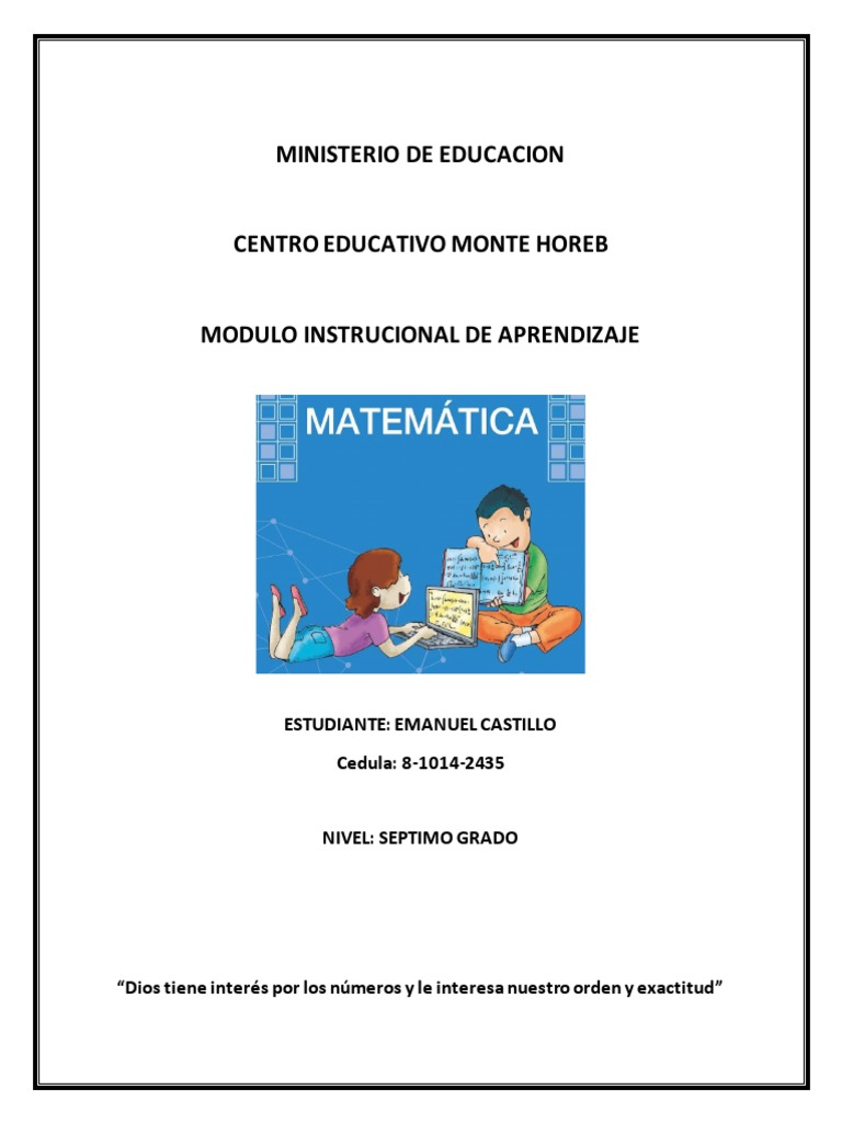 Modulo de Matematicas Septimo Grado | PDF | Entero | Aritmética