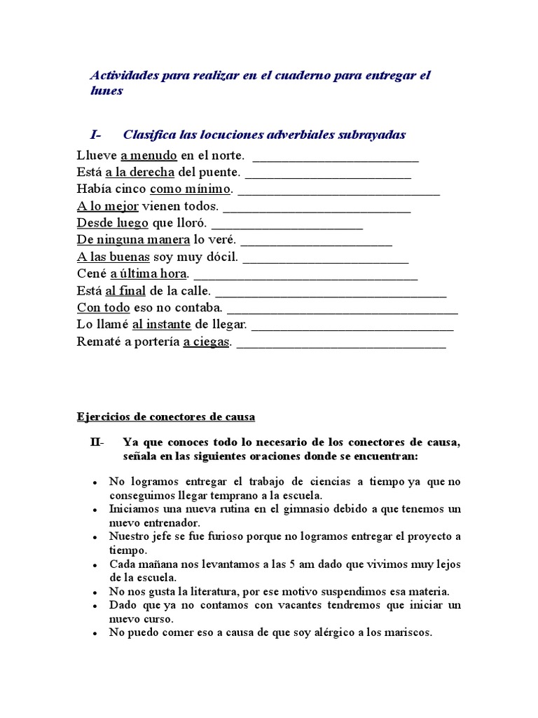 Ejercicios para 6to Los Estudiantes | PDF