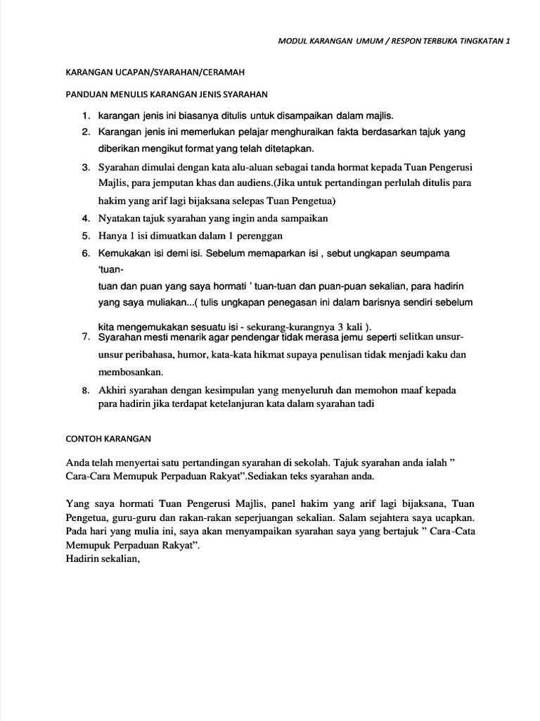 Modul Karangan Tingkatan 1 Amp 2 - Compress | PDF