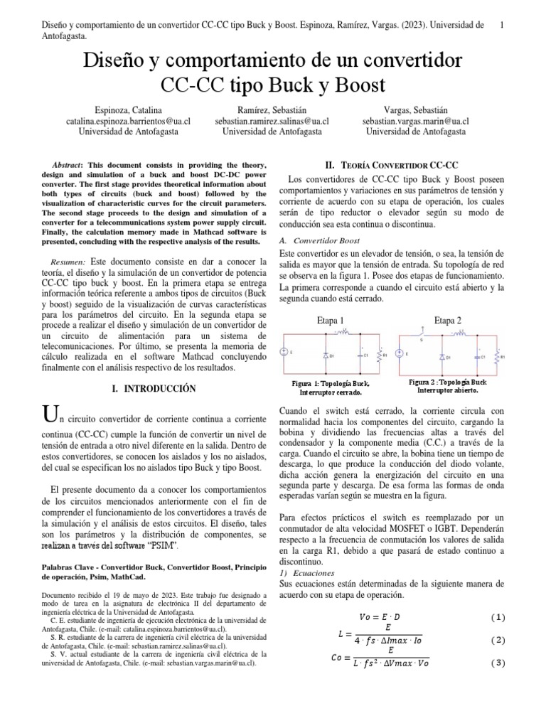 Convertidor CC A CC Tipo Buck | PDF | Inductor | Cantidad