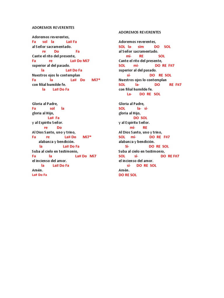 Adoremos Reverentes: Letra y Acordes | PDF | Artes del Lenguaje y ...