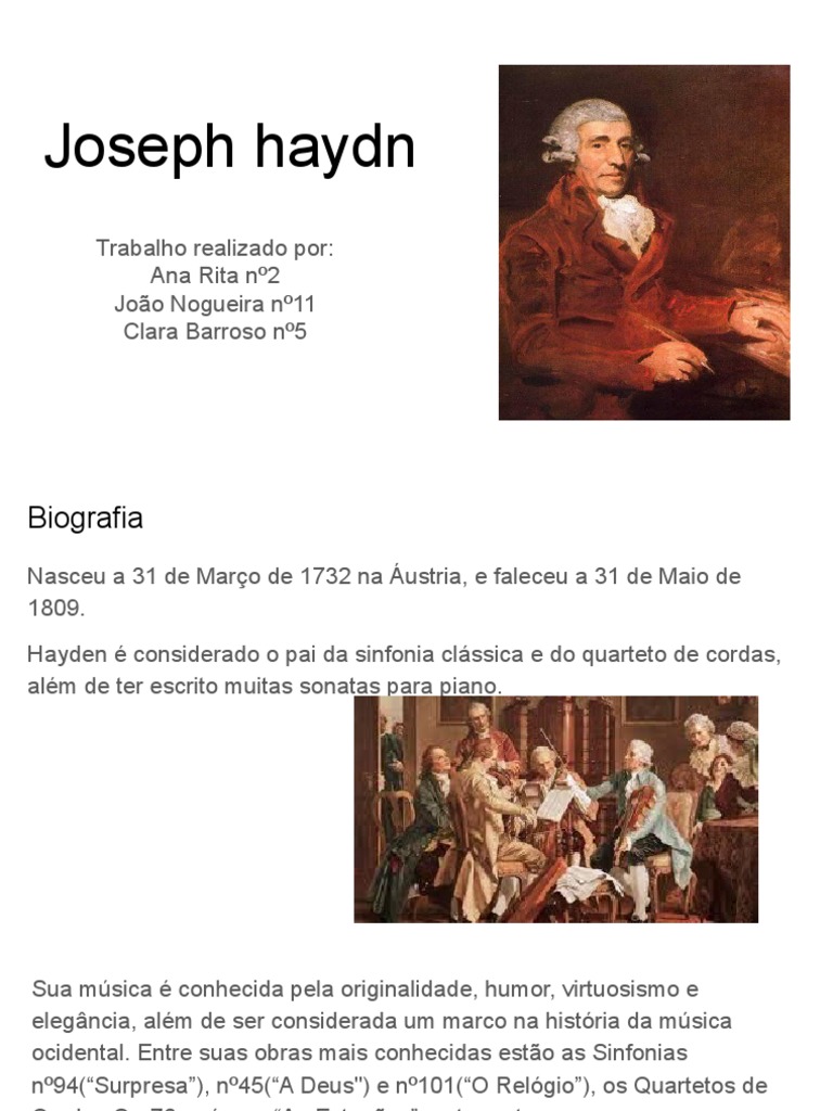 Joseph Haydn: Pai da Sinfonia Clássica | PDF