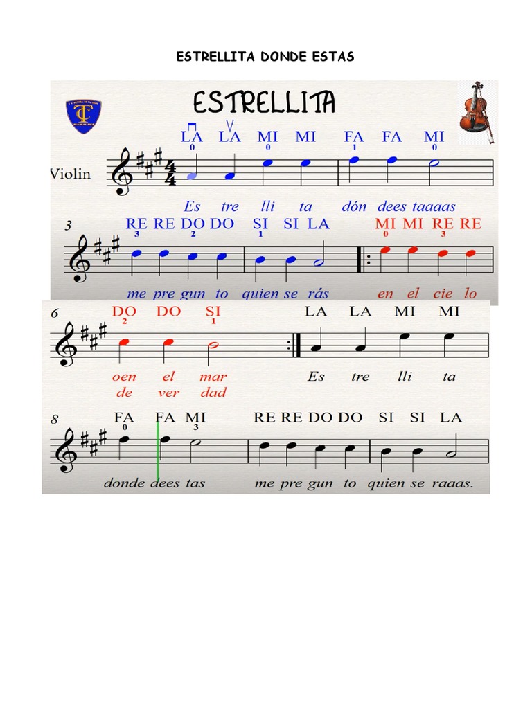 Estrellita Donde Estas Violin Pdf