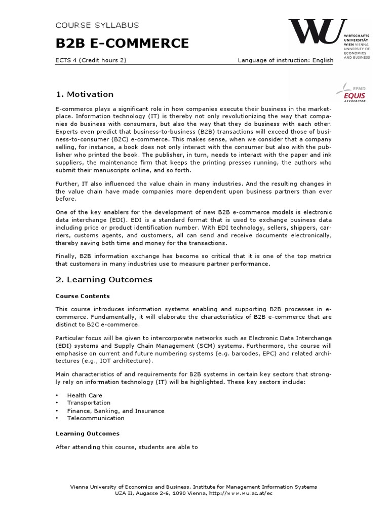 B2bec Syllabus | PDF | Business | Private Sector