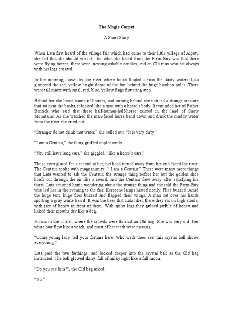 Short Story - The Magic Carpet | PDF | Nature