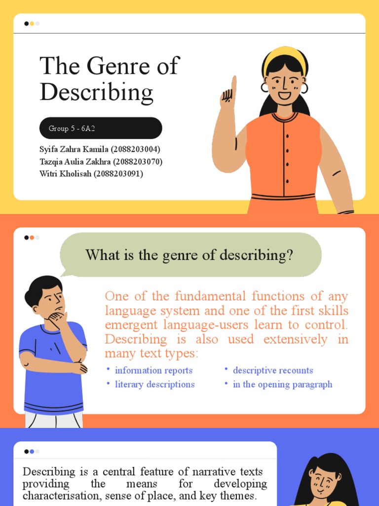 The Genre of Describing | PDF | Adverb | Adjective