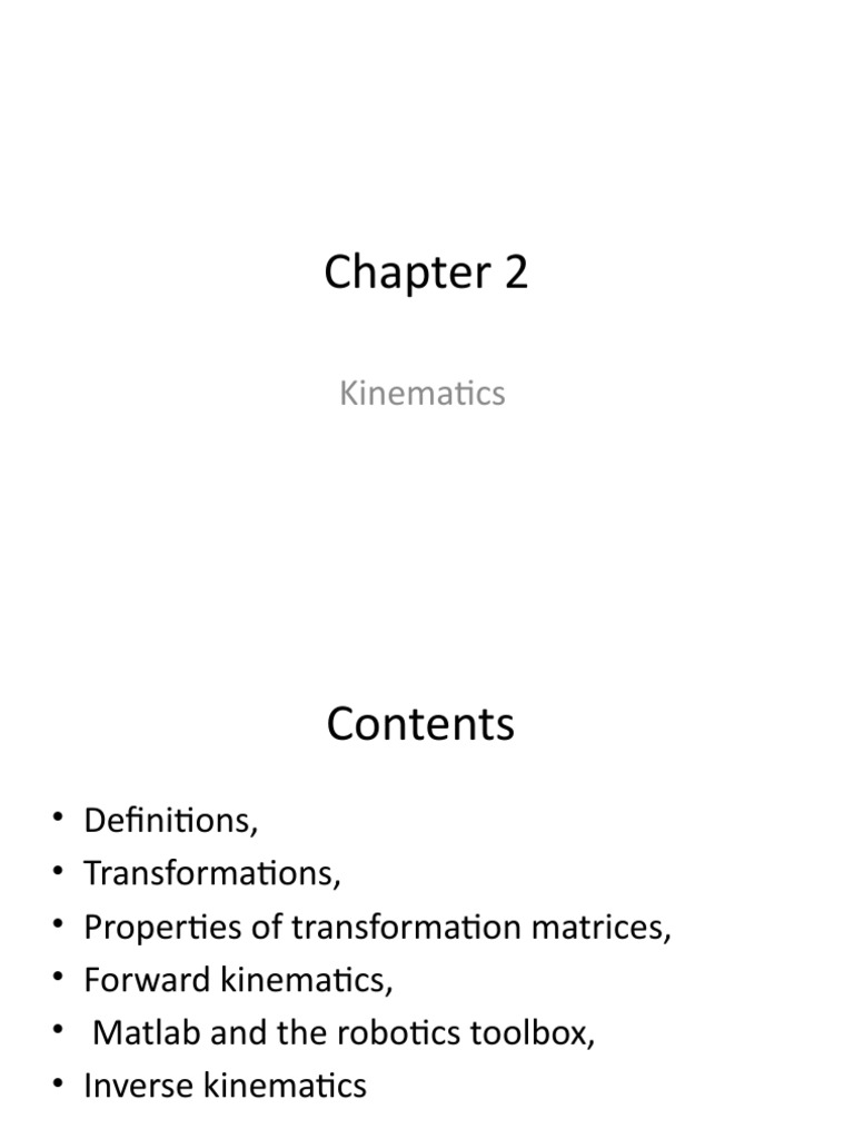 Chapter 7 Robot Kinematics | PDF