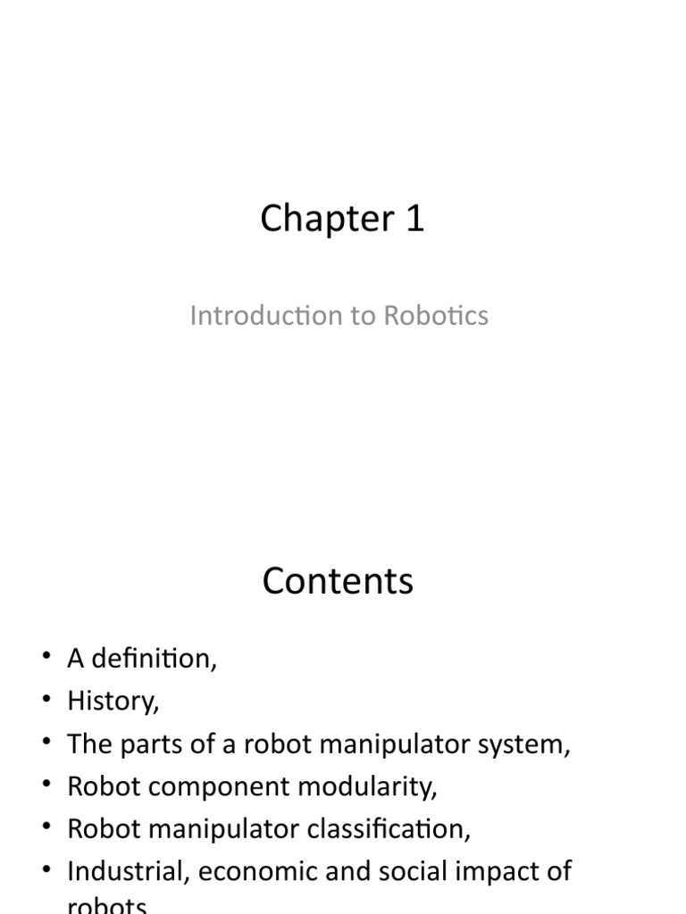 Chapter 6 Introduction To Robotics | PDF | Robot | Robotics
