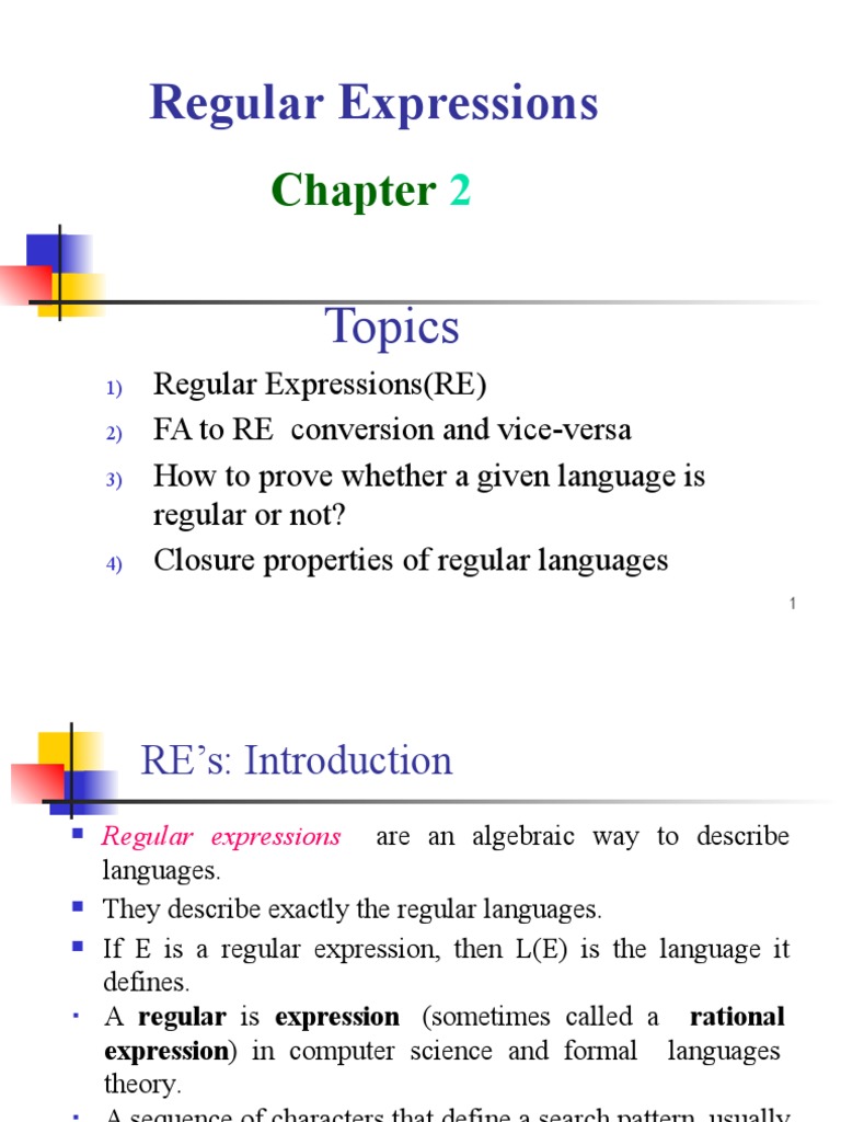 Chapter 2 RegularExpressions | PDF | Regular Expression | Syntax (Logic)