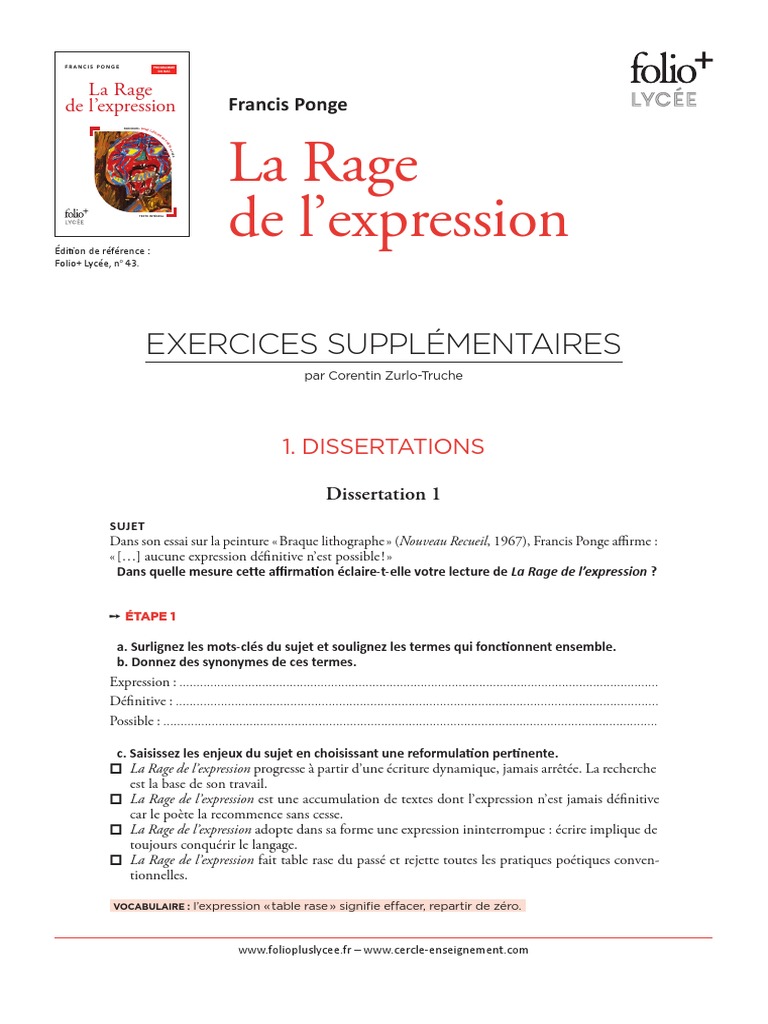 Rage ExercicesSuppl A4 | PDF | Poésie