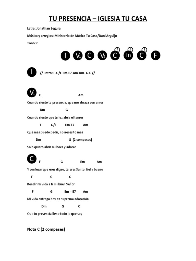 Tu Presencia Chart | PDF
