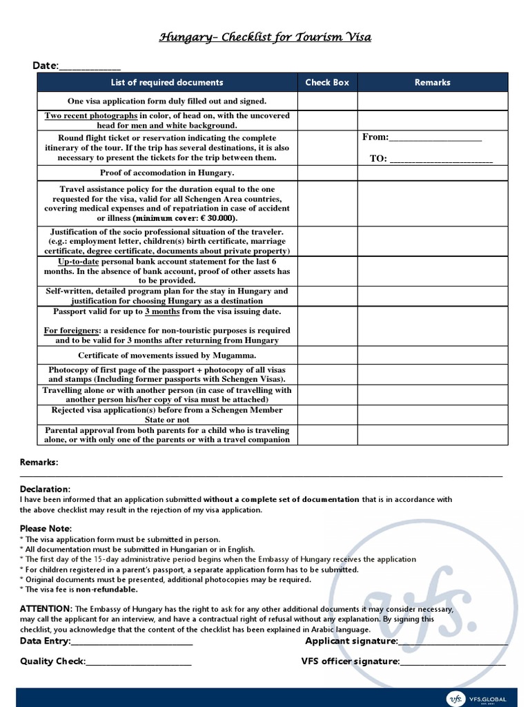 Tourism Checklist 2022 | PDF | Travel Visa | International Relations