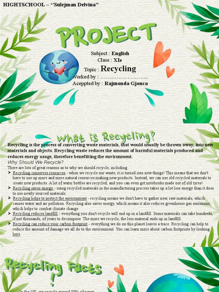 Project: Recycling | PDF | Recycling | Waste