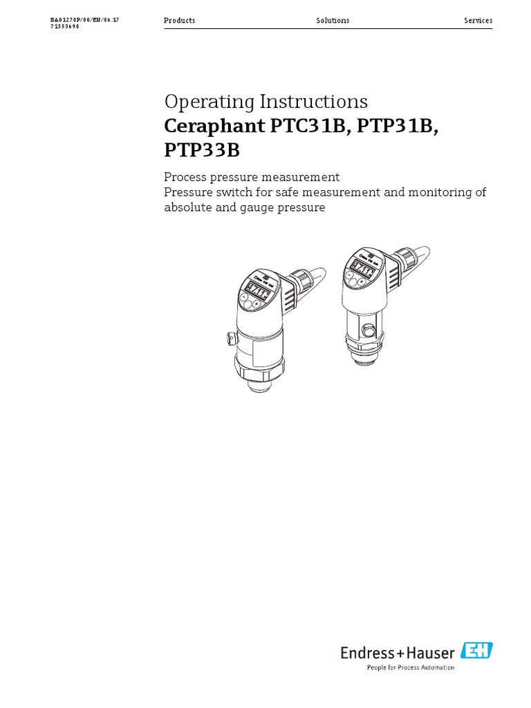 Interruptor de Presionceraphant PTC31B, PTP31B | PDF | Pressure ...